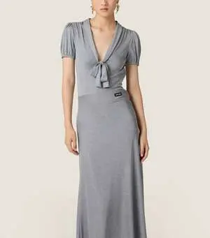 Miu Miu Silk Jersey Midi Dress