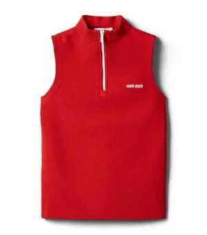 Miu Miu Virgin Wool Half-zip Sleeveless Sweater