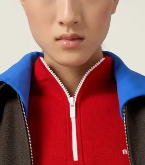 Miu Miu Virgin Wool Half-zip Sleeveless Sweater