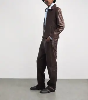 SUNFLOWER Leather Zip-up Jacket