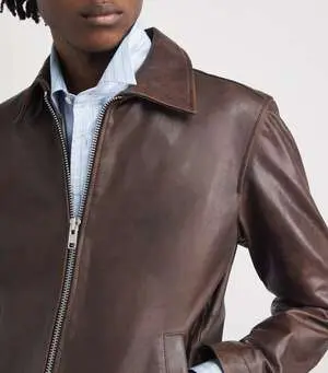 SUNFLOWER Leather Zip-up Jacket