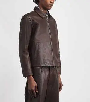 SUNFLOWER Leather Zip-up Jacket