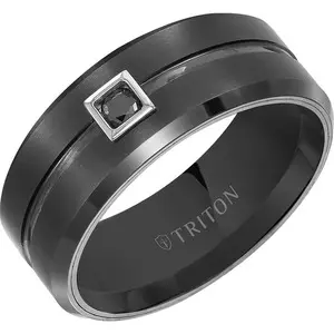 TRITON 9mm Band With Diamond - Black