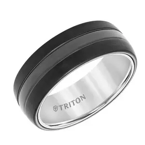 TRITON 8mm Tungsten Carbide Band - Black