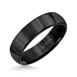TRITON 6mm Domed Tungsten Carbide Ring - Black