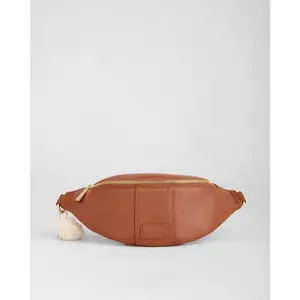 POM POM LONDON Leather Belt Bag - Chestnut