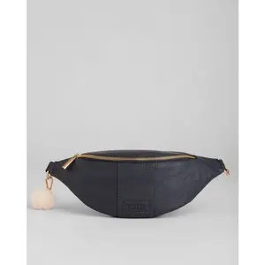 POM POM LONDON Leather Belt Bag - Navy