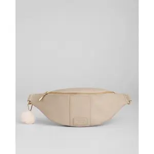 POM POM LONDON Leather Belt Bag - Stone