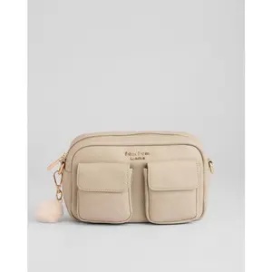 POM POM LONDON Chiswick Crossbody Bag - Stone