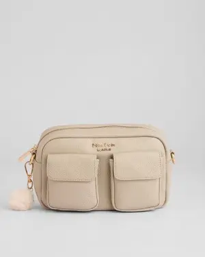 POM POM LONDON Chiswick Crossbody Bag - Stone