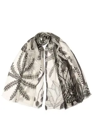ELIZABETTA Palmamodal Cotton Silk Scarf/shawl - Black