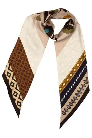 ELIZABETTA Pamelaskinny Silk Scarf - Neutrals