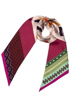 ELIZABETTA Pamelaskinny Silk Scarf - Pink