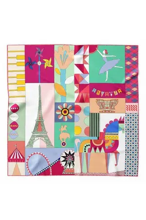 ELIZABETTA Parisian Carnivalsilk Foulard - Pink
