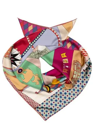 ELIZABETTA Parisian Carnivalsilk Foulard - Pink