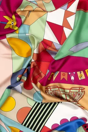 ELIZABETTA Parisian Carnivalsilk Foulard - Pink