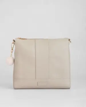 POM POM LONDON Westminster Crossbody Bag - Stone
