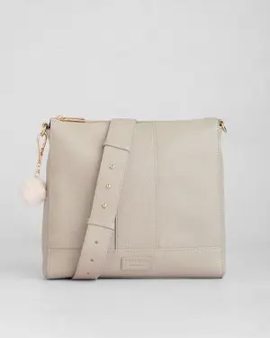 POM POM LONDON Westminster Crossbody Bag - Stone