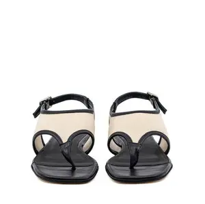 ANDREA GOMEZ Dani Canvas Flat Sandal - Off White