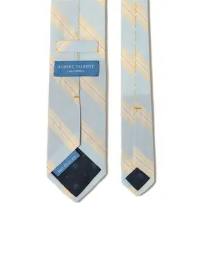 Robert Talbott Silk Linen Stripe Necktie - Light Blue