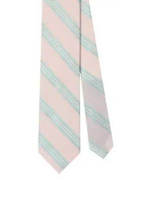 Robert Talbott Silk Linen Stripe Necktie - Pink