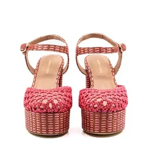 ANDREA GOMEZ Beatriz Raffia Platform - Pink