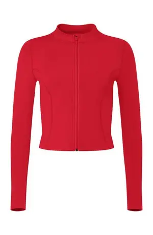 Pepper Zip-up Cropped Jacket With Mock Neck - Cherie