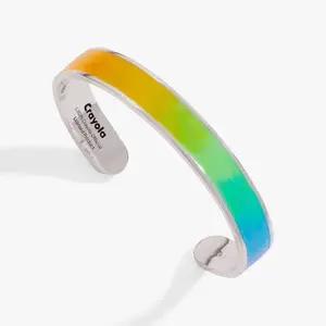 ALEX AND ANI Crayola Rainbow Gradient Cuff - Silver