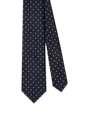 Robert Talbott Newman 7-fold Jacquard Necktie - Navy