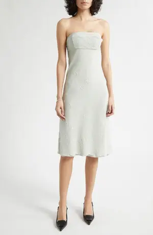 Posse Strapless Silk-blend Dress With Scarf