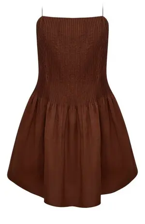 Onia Dropped Waist Pintuck Dress