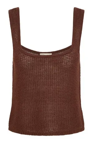 Onia Knit Square Neck Tank Top - Brown