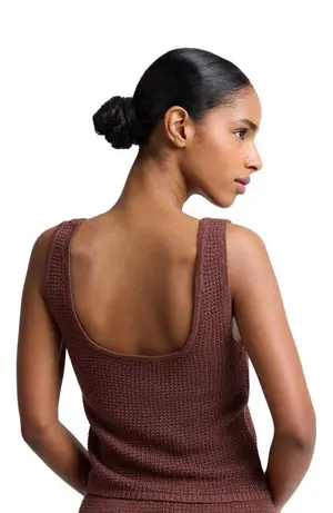 Onia Knit Square Neck Tank Top - Brown
