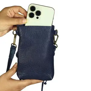 Carlos Falchi Cell Phone Lambskin Leather Shoulder Bag