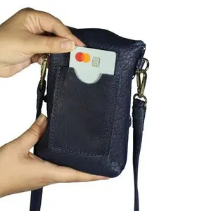 Carlos Falchi Cell Phone Lambskin Leather Shoulder Bag