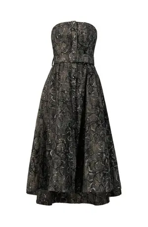 IVONNE Denim Midi Strapless Dress