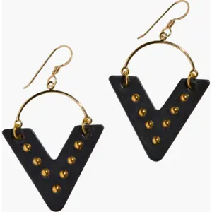 NICKEL & SUEDE Sutton Studded Earrings - Black/silver