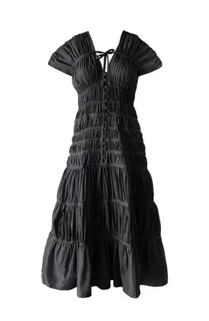 BRUNNA.CO Srikandi Ruffle Maxi Dress - Black