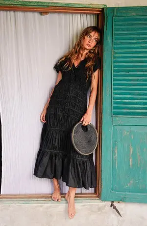 BRUNNA.CO The Srikandi Ruffle Maxi Dress - Black