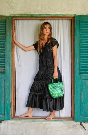 BRUNNA.CO The Srikandi Ruffle Maxi Dress - Black