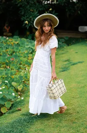 BRUNNA.CO Srikandi Ruffle Maxi Dress - White