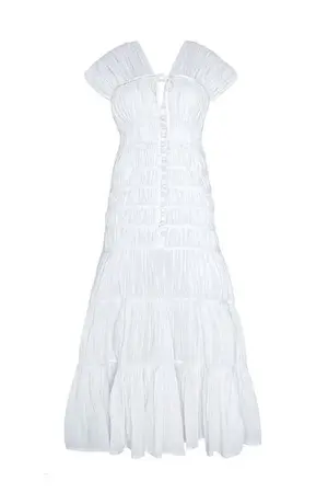 BRUNNA.CO BRUNNA.CO The Srikandi Ruffle Maxi Dress White