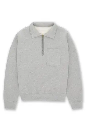 FORTELA Woven Zip-Up Sweatshirt Melange