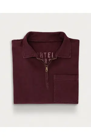 FORTELA Woven Zip-up Sweatshirt - Wine