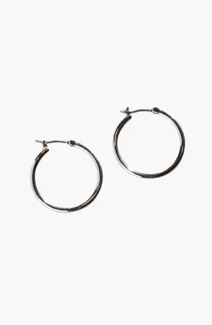 NICKEL & SUEDE Halo Hoop Earrings - Silver