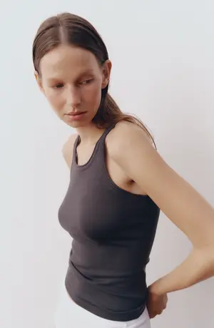 ALL MY LOVE Wool Blend Tank Top - Charcoal