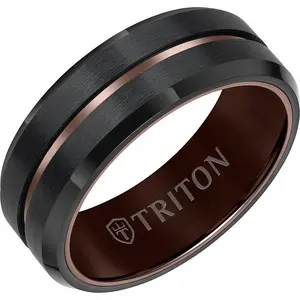 TRITON 8mm Tungsten Carbide Ring - Brown