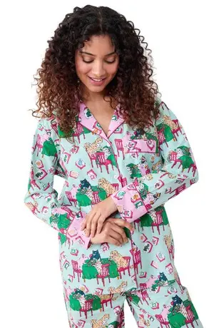 PRINTFRESH Long Sleeve Organic Cotton Pajamas Set - Pale Jade