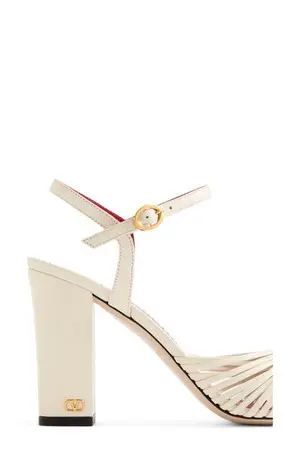 Valentino Garavani Annet Block Heel Sandal - Ivory