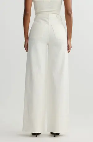 DL1961 Hepburn High Waist Wide Leg Jeans - Eggshell